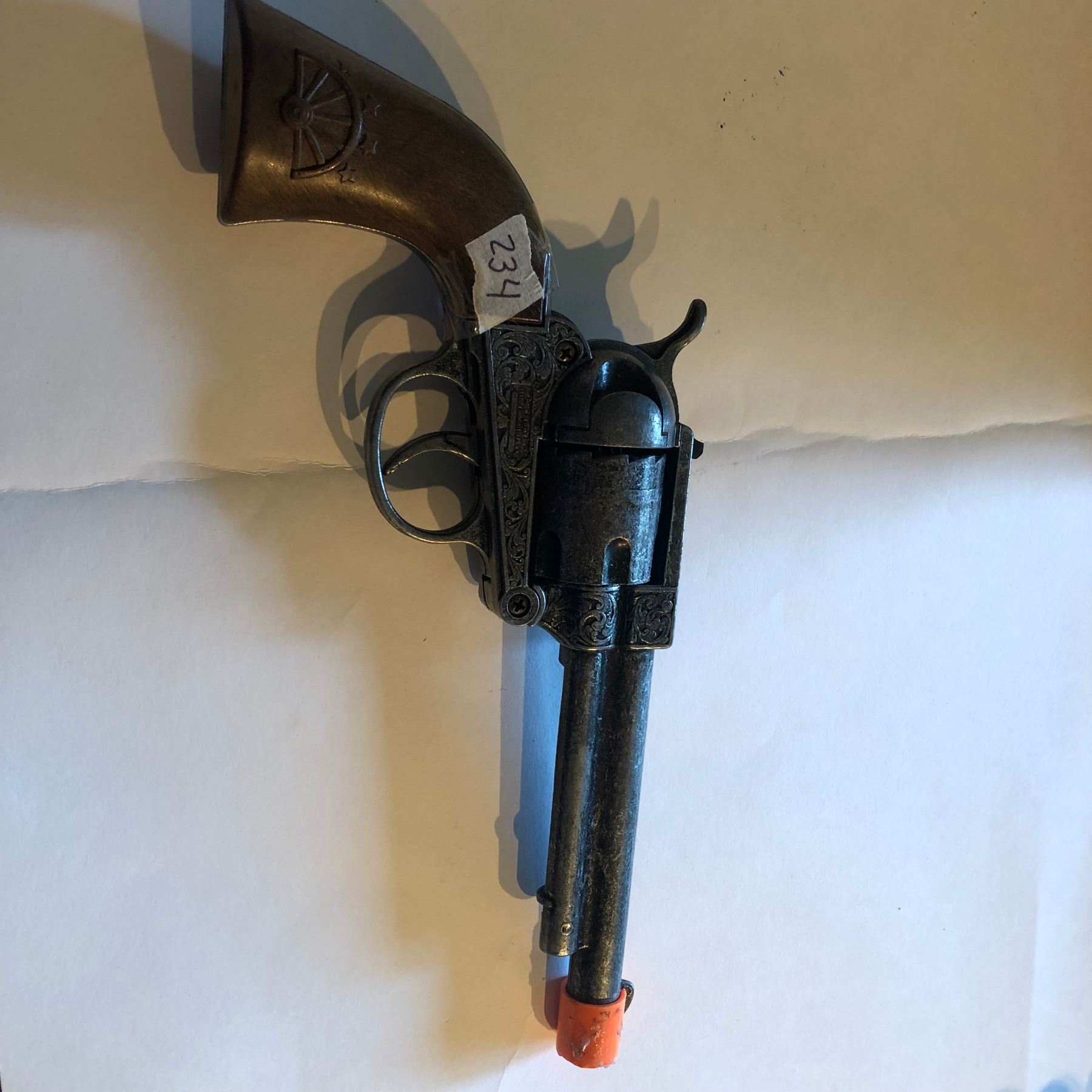 Extremely Rare Vintage-Edison-Giocattoli-Metal-Toy-Cap-Gun Complete