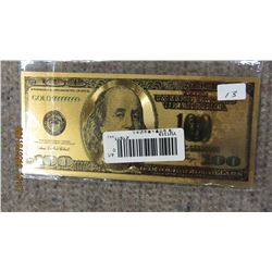 SET OF SEVEN COLORIZED GOLD FOIL BANK NOTES