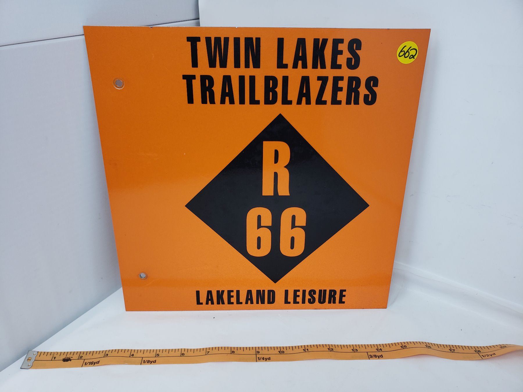 2 SIDED TWIN LAKES TRAILBLAZER METAL SIGN