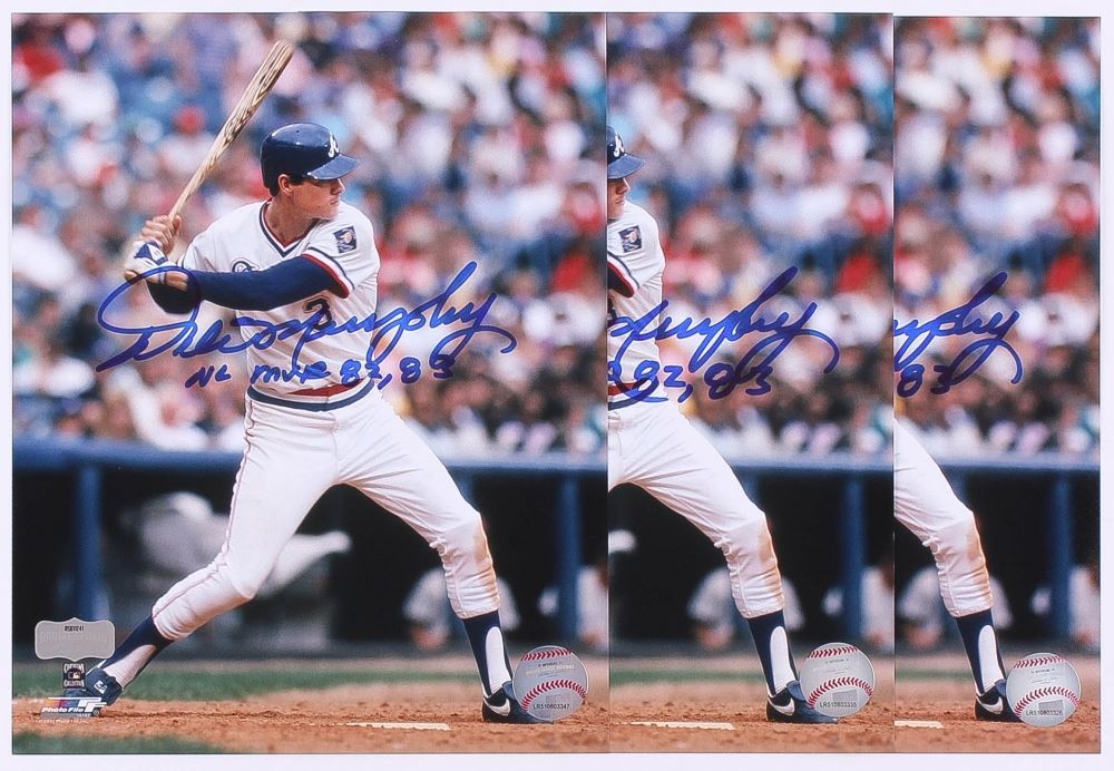 Lot of (3) Dale Murphy Signed Braves 8x10 Photos Inscribed "NL MVP 82 ...
