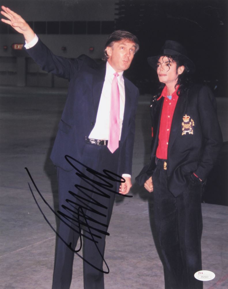 Donald Trump Signed 11x14 Photo with Michael Jackson (JSA LOA)