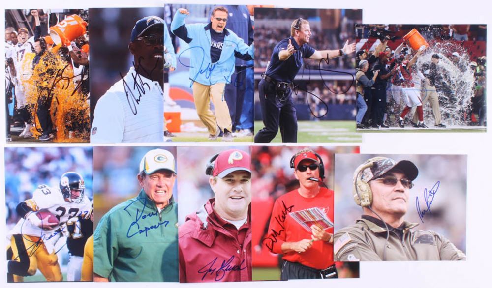 Lot of (10) Signed NFL Coaches 8x10 Photos with Dan Quinn, Jason ...