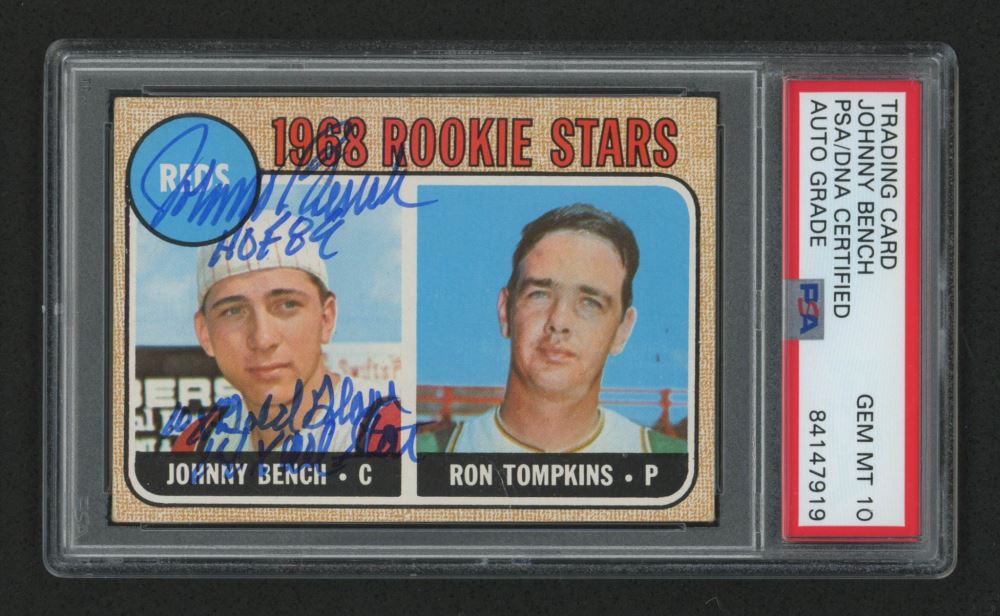 Johnny Bench Signed 1968 Topps #247 Rookie Stars / Johnny Bench RC ...
