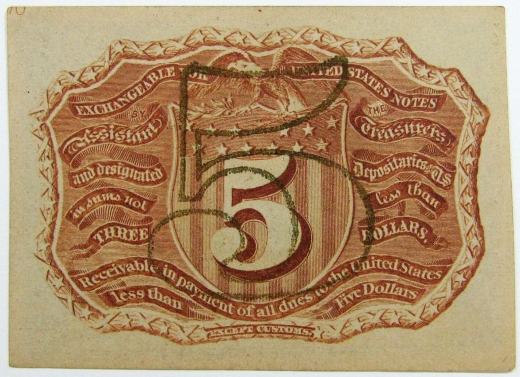 1863 FIVE CENT FRACTIONAL NOTE