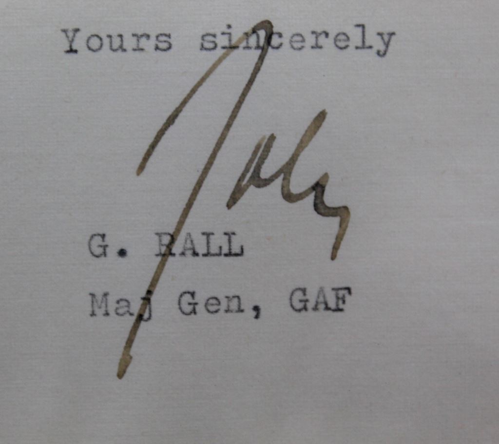 WWII Nazi Luftwaffe Ace Gunther Rall Signed Letter
