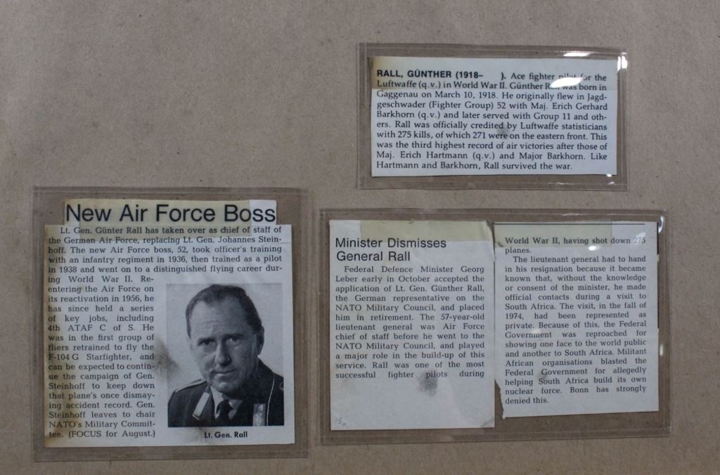 WWII Nazi Luftwaffe Ace Gunther Rall Signed Letter