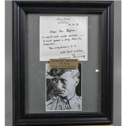 WWII Nazi Ace Johannes Steinhoff Signed Letter