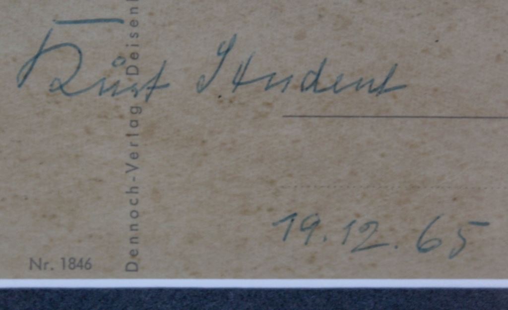 WWI Nazi Luftwaffe Gen. Kurt Student Signed Letter