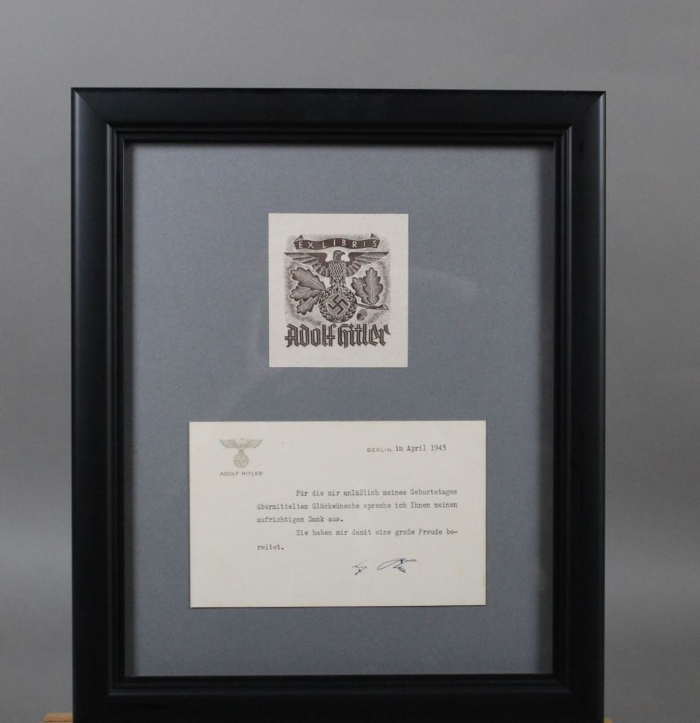 WWII Nazi Hitler Signed Birthday Greeting Card