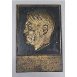 WWII Nazi Cast Iron Hitler Wall Plaque