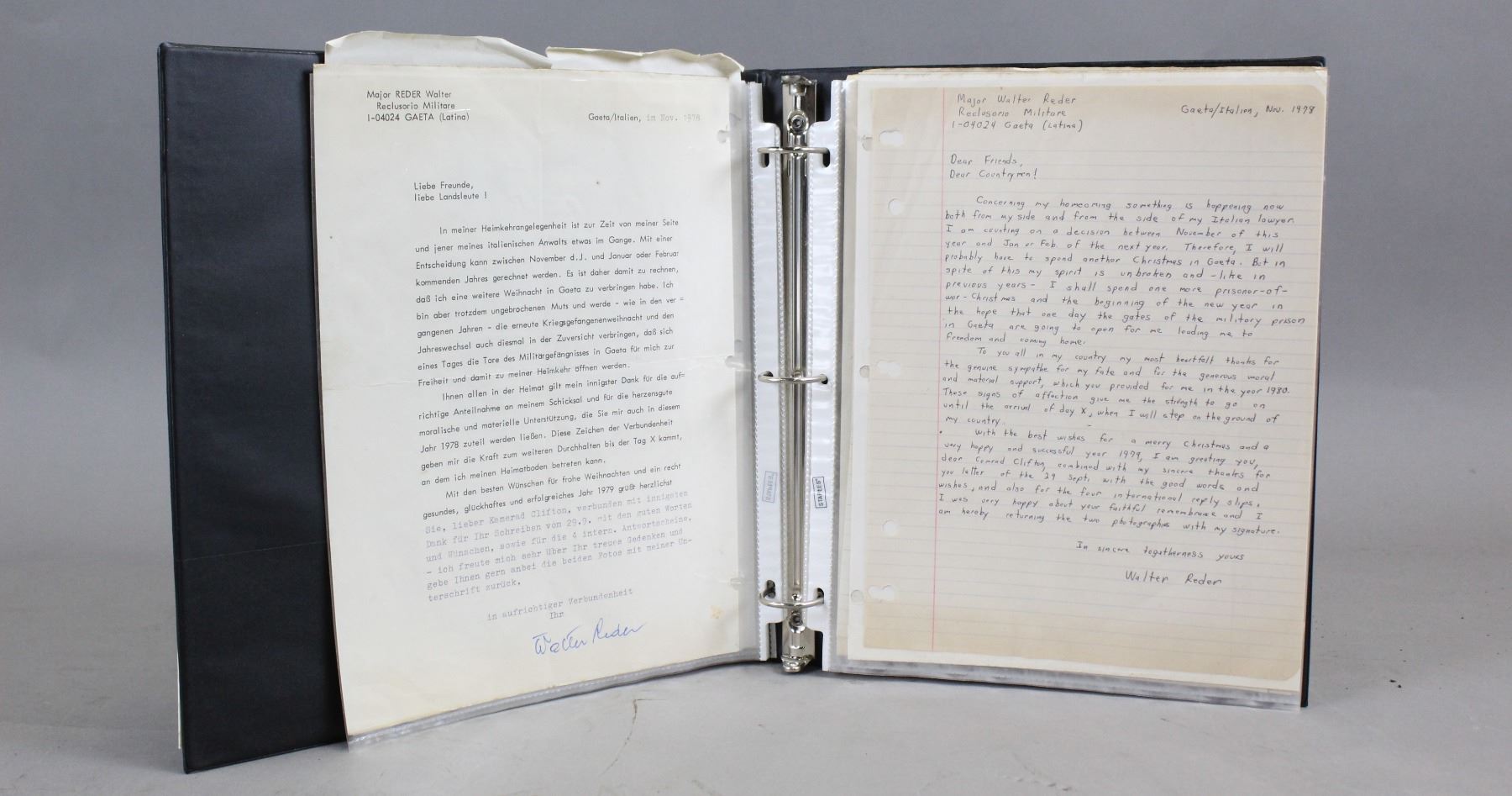 SS Major Walter Reder Correspondence