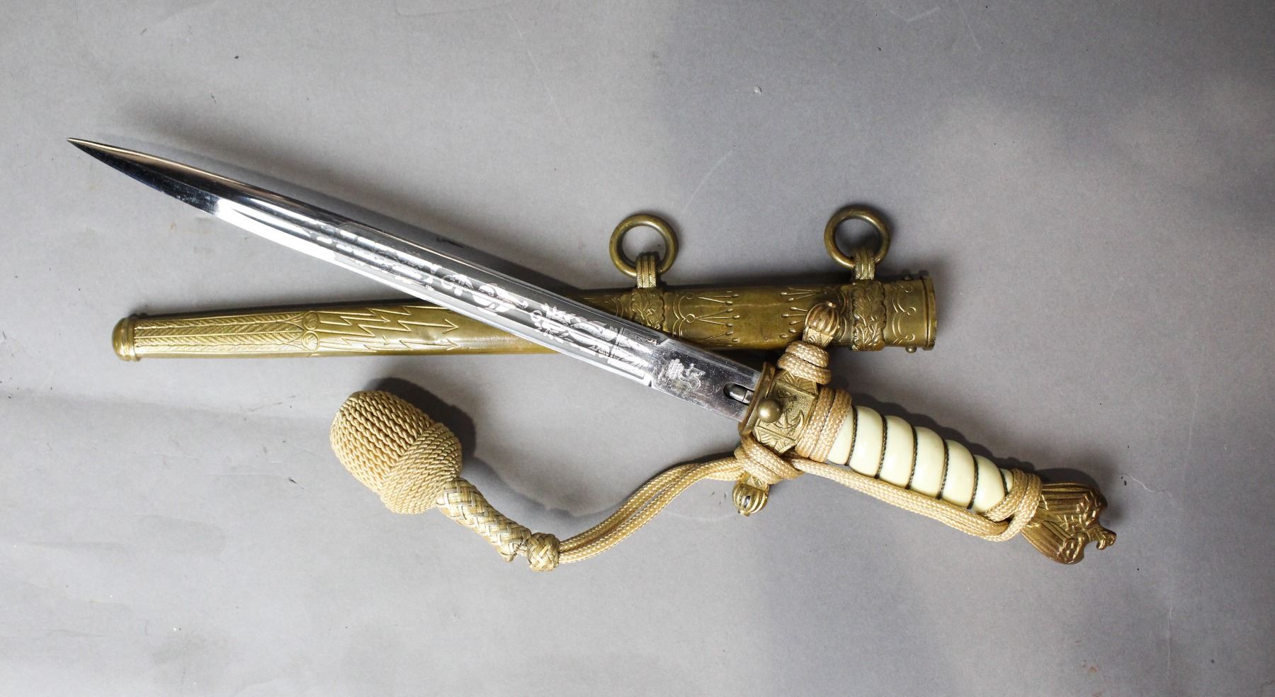 WWII Nazi Engraved Naval Dagger