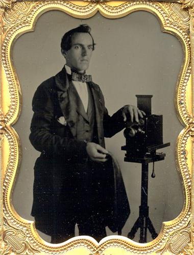 Ambrotype DAGUERREOTYPIST WITH LEWIS-TYPE CAMERA, TRIPOD.