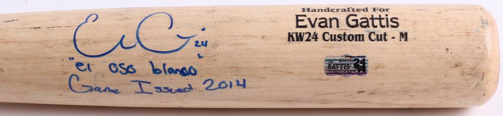 Evan Gattis Signed 2014 Game-Issued Marucci Custom Engraved Baseball ...