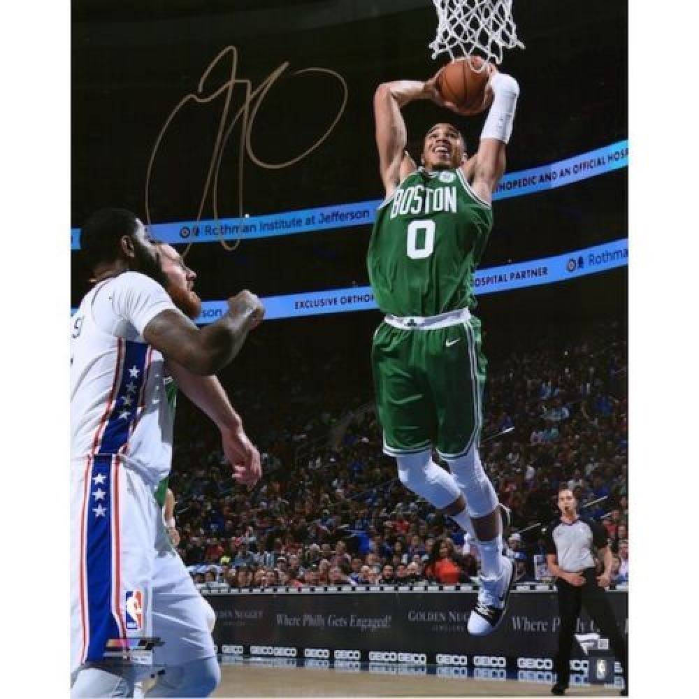 Jayson Tatum Signed Celtics "Dunking" 16x20 Photo (Fanatics Hologram)