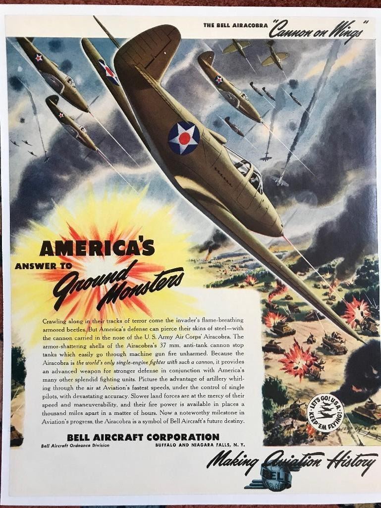 Good? Still in STOCK? 1941 Bell Aircraft Airacobra Advertisement