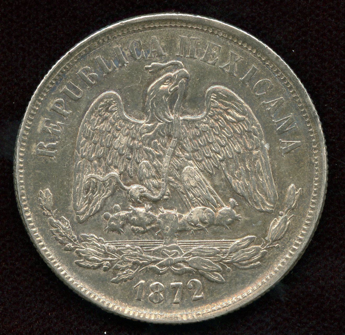 1872 Mexico Libertad Mexican Coin Un Peso