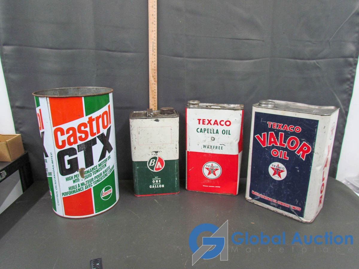 Vintage Oil Tin: Texaco Valor Oil, Texaco Capella Oil, B&A Oil ...