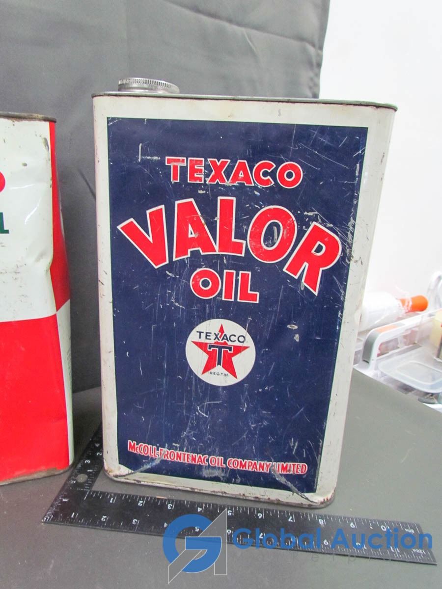 Vintage Oil Tin: Texaco Valor Oil, Texaco Capella Oil, B&A Oil ...