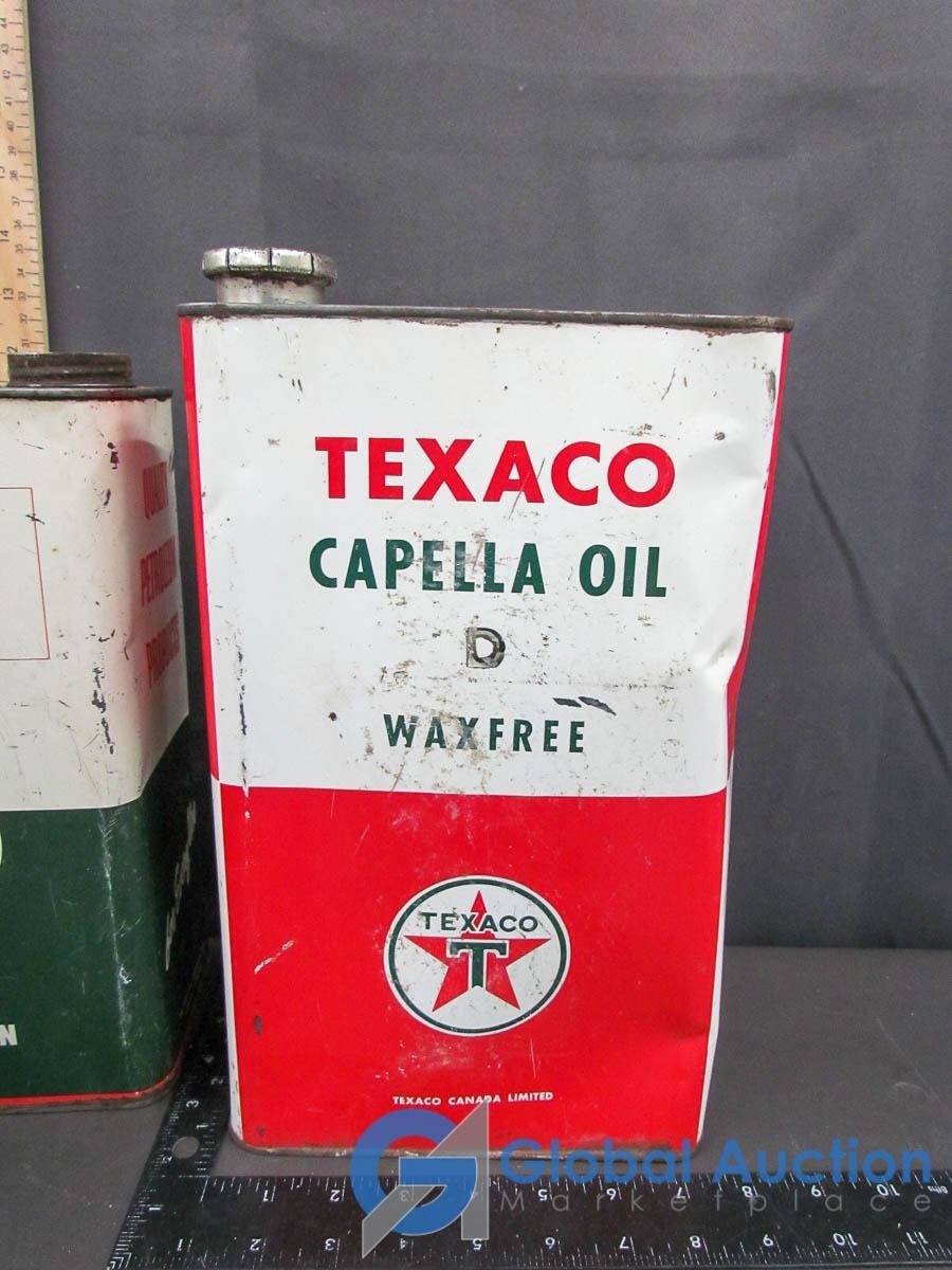 Vintage Oil Tin: Texaco Valor Oil, Texaco Capella Oil, B&A Oil ...