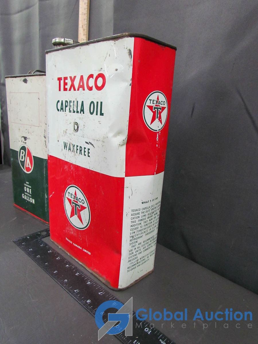 Vintage Oil Tin: Texaco Valor Oil, Texaco Capella Oil, B&A Oil ...