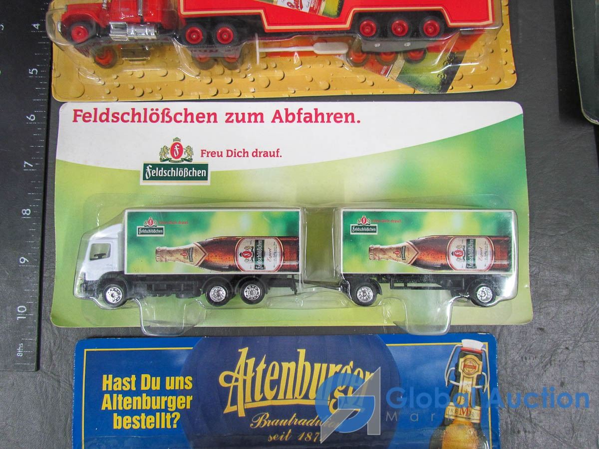(3) Collectable Beer Toy Truck Incuding Budweiser Budvar