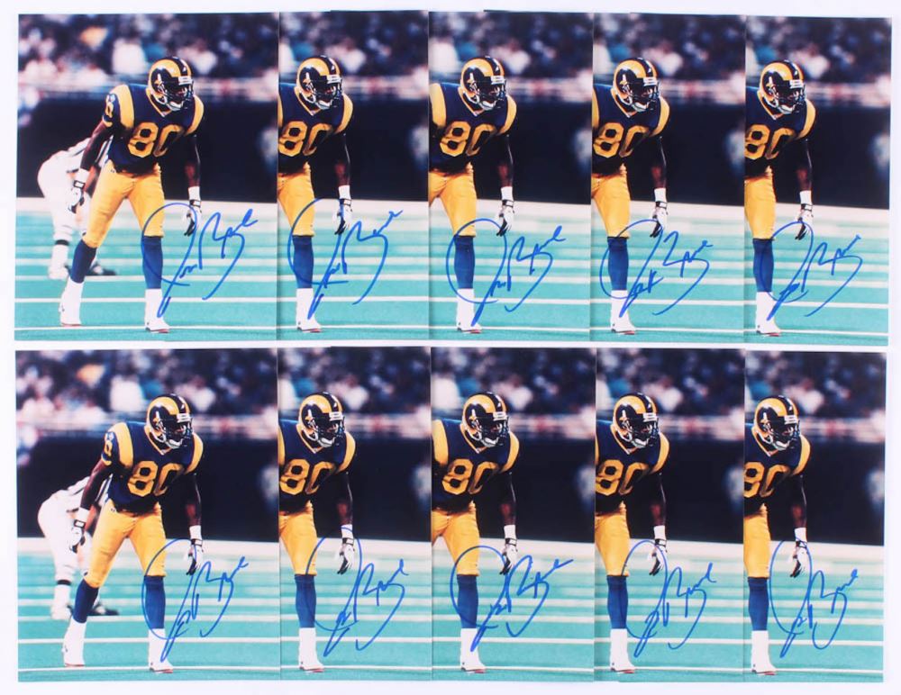 Lot of (10) Isaac Bruce Signed St. Louis Rams 8x10 Photos (JSA ALOA)