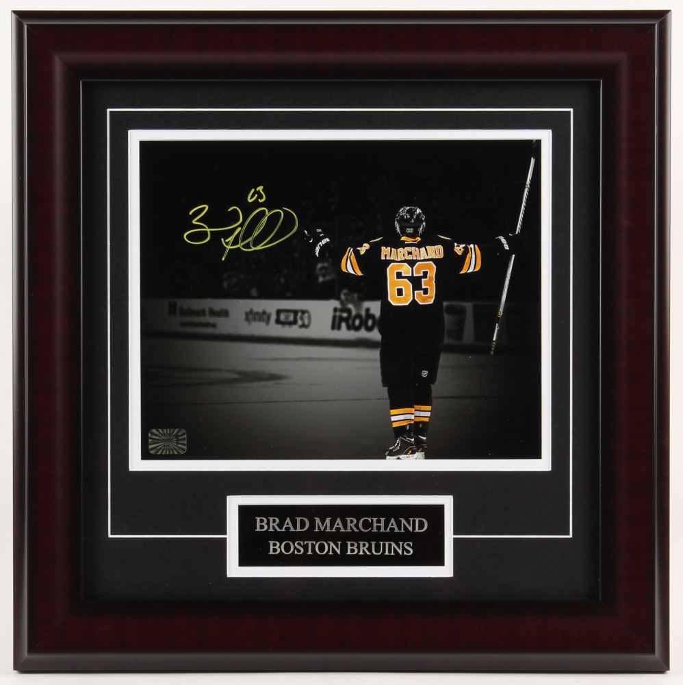 Brad Marchand Signed Boston Bruins 16x16 Custom Framed Photo Display ...
