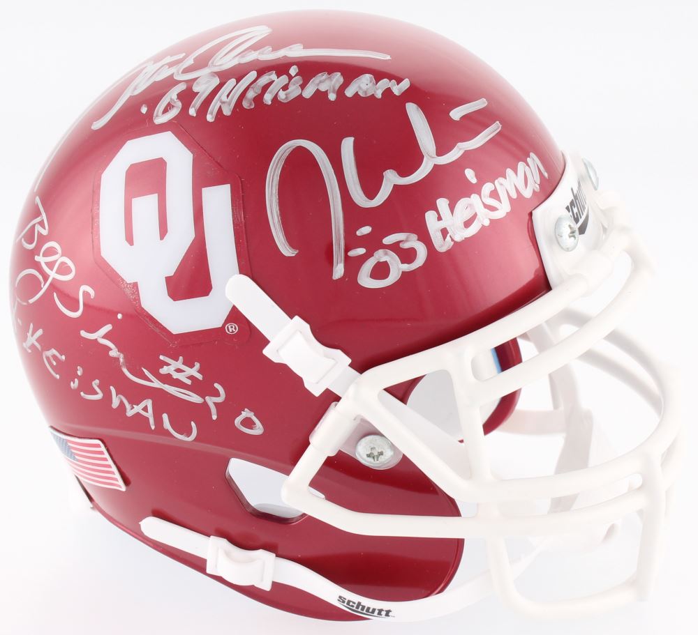Jason White, Steve Owens Billy Sims Signed Oklahoma Sooners Mini Helmet ...