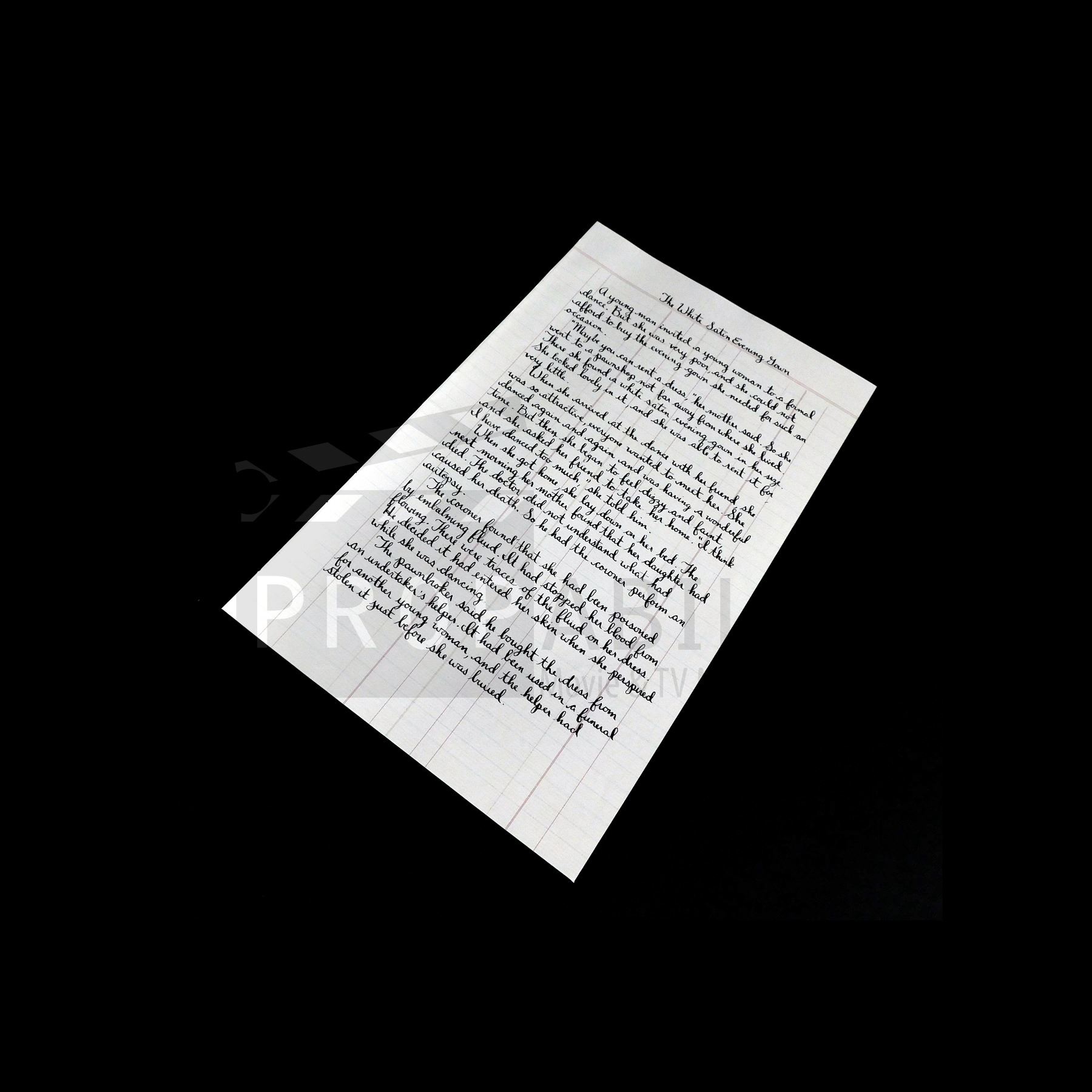 Scary Stories - Sarah Bellows's Scary Story 'The White Satin Evening ...