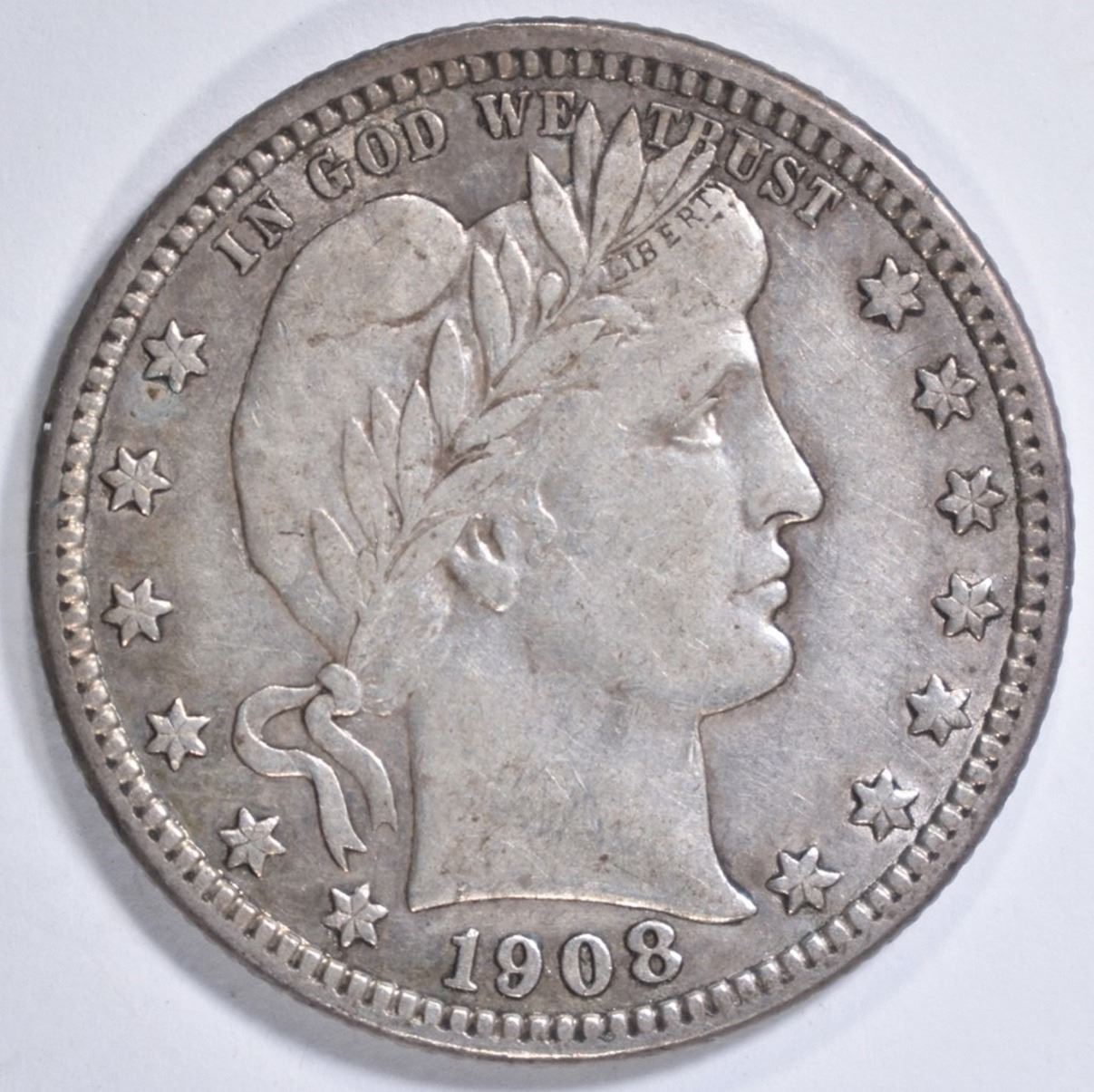 1908-S BARBER QUARTER XF