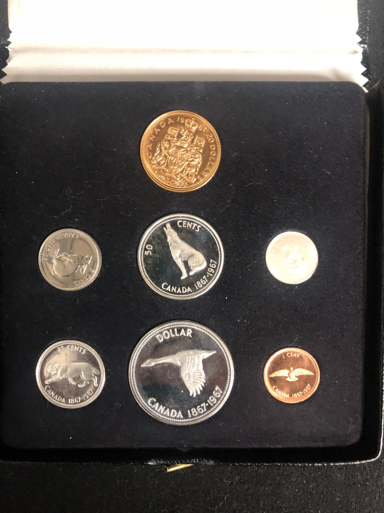 ROYAL CANADIAN MINT 1867-1967 CENTENNIAL GOLD COIN SET WITH THE RARE ...