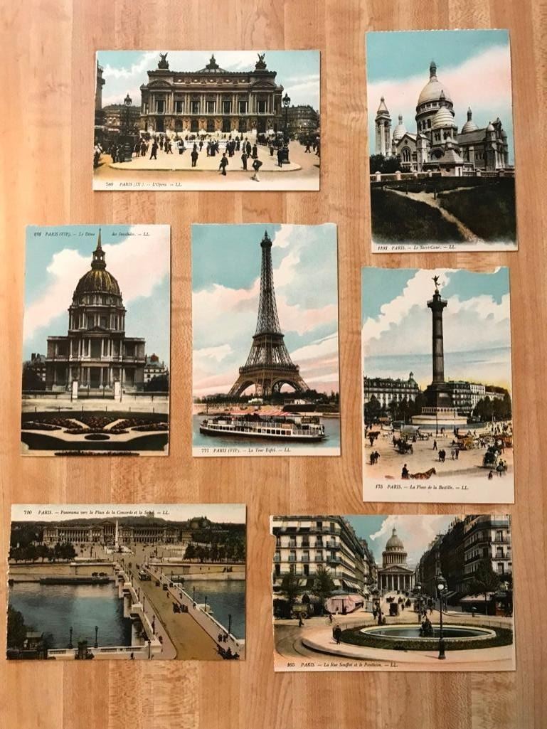 Group of Early 20thc Paris France Grand Tour Postcards