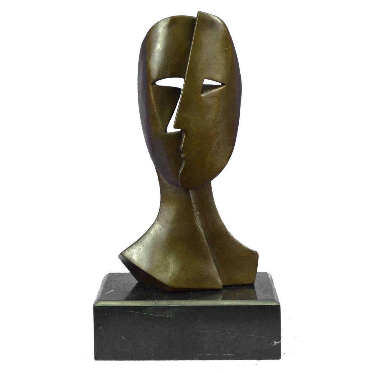 Pablo Picasso Tribute Face Mask Bronze Sculpture 11" x 6"