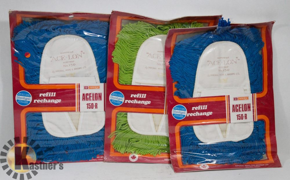 VINTAGE SET OF 3 ACETON MOP HEADS