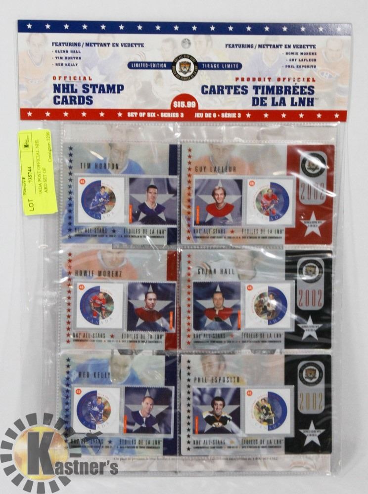 2002 CANADA POST OFFICIAL NHL STAMP CARD SET OF