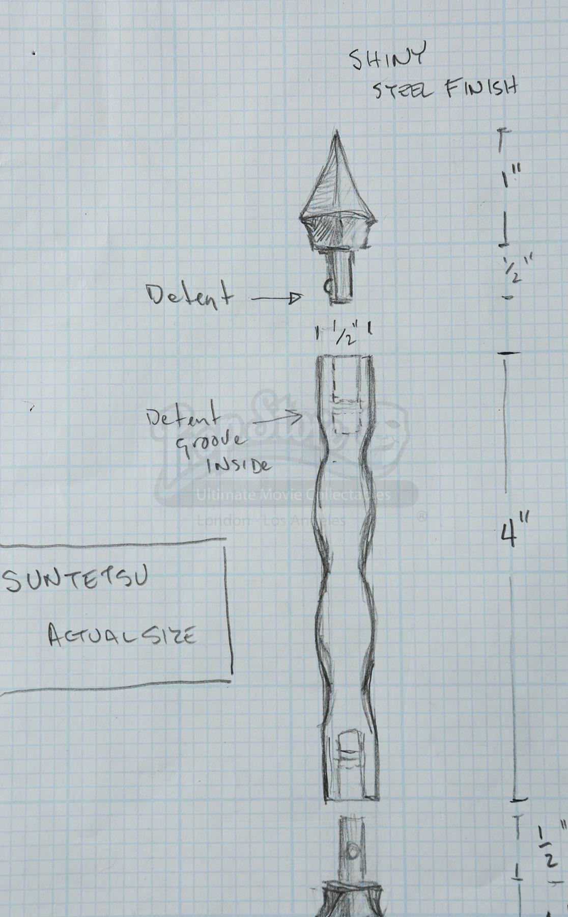 Lot # 773: Chicken Sickle and Suntetsu Concept Drawings