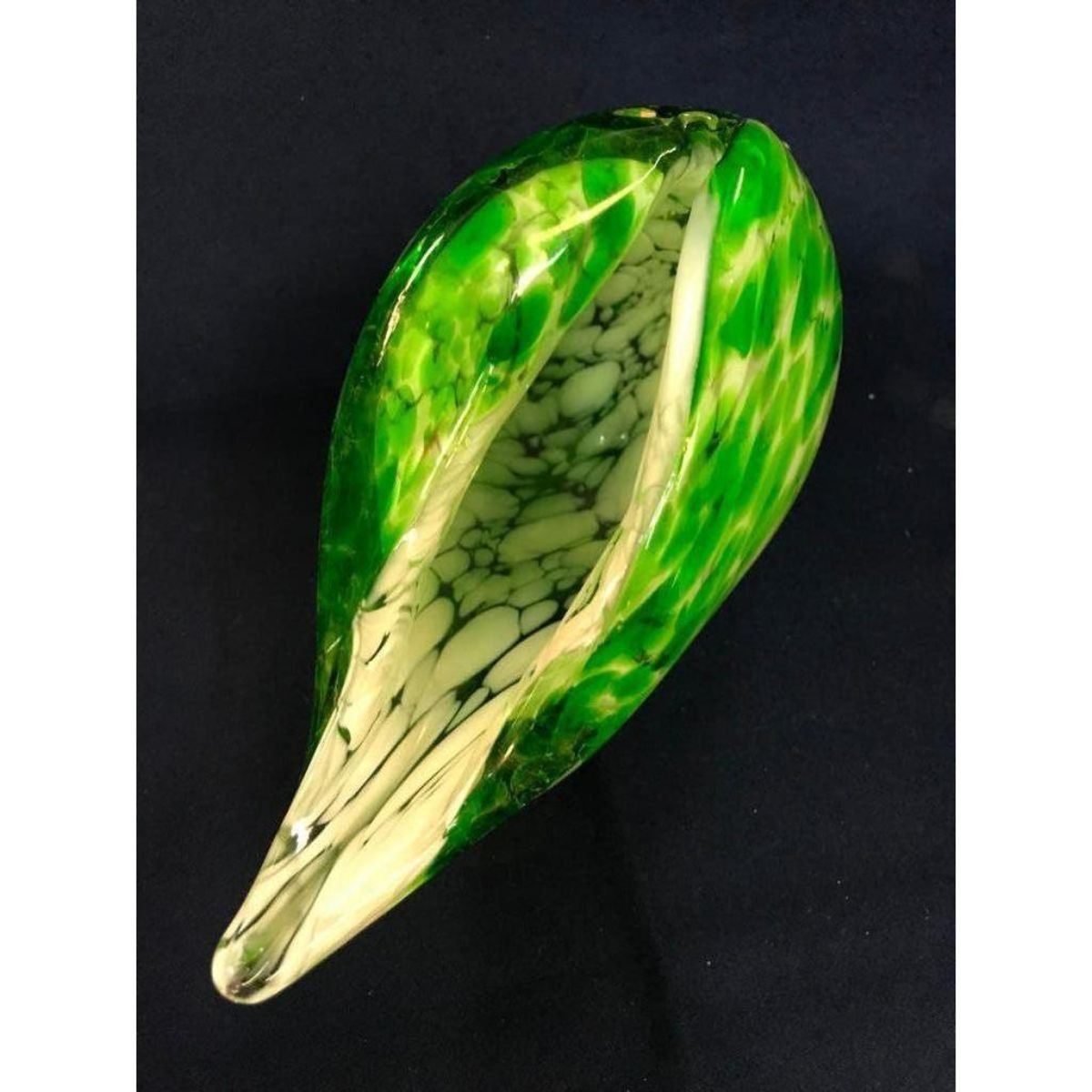 Contemporary Italian Green Glass Conch Shell, Nautical Ocean Beach ...