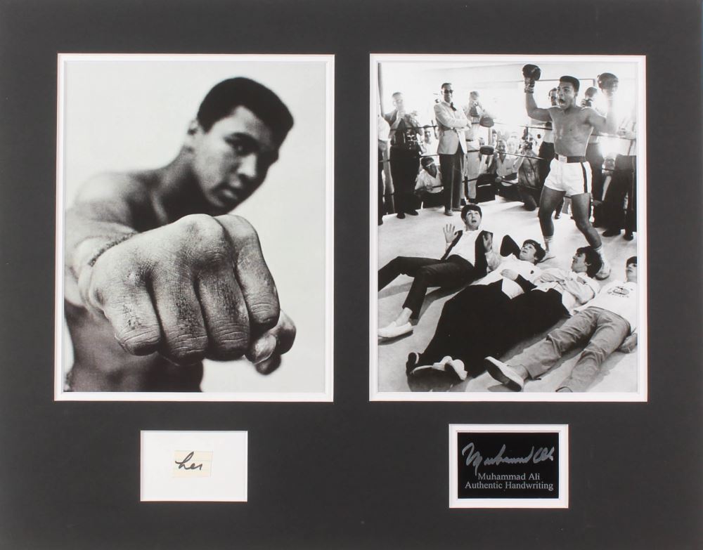 Muhammad Ali 16.25x20.25 Custom Matted Cut Display with (1) Hand ...