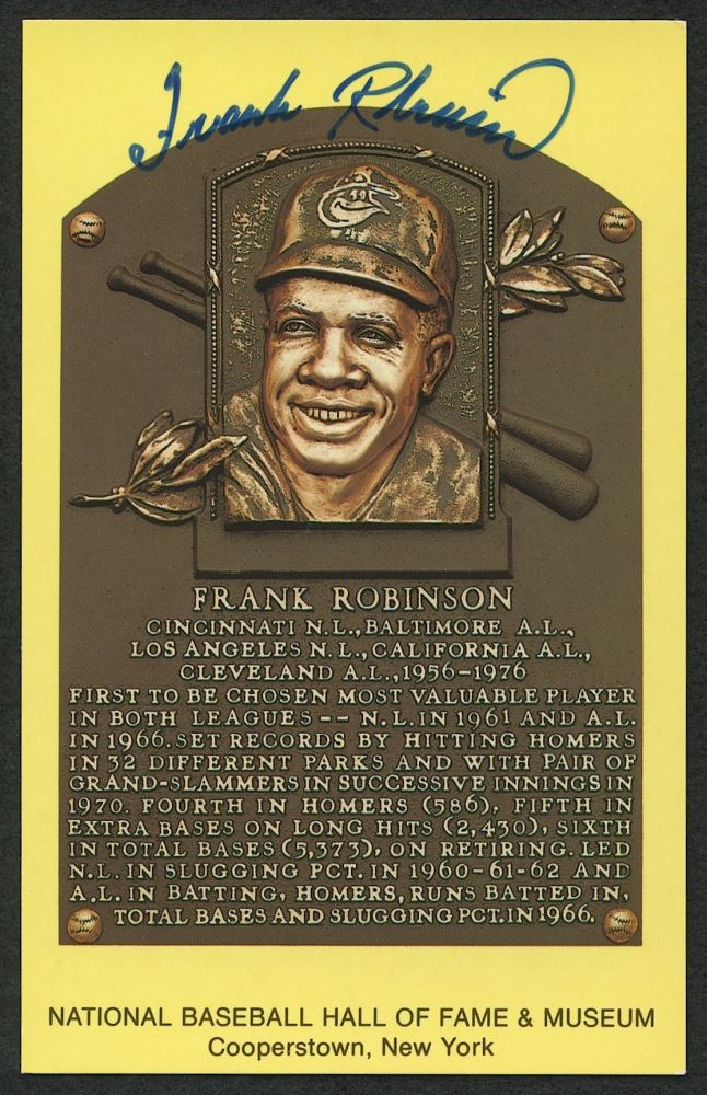 Frank Robinson Signed Orioles Hall of Fame Postcard (Slaughter ...
