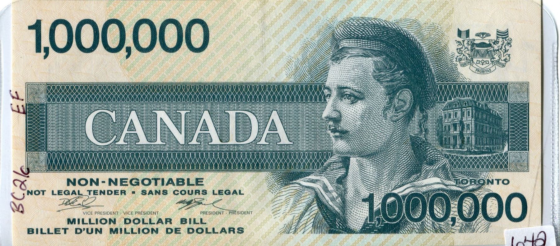 LOT OF 2 NOTES CANADIAN MILLION DOLLAR BILLS 2000 NOVELTY ITEMS LOT OF 2 NOTES CANADIAN MILLION DOLLAR BILLS 2000 NOVELTY ITEMS