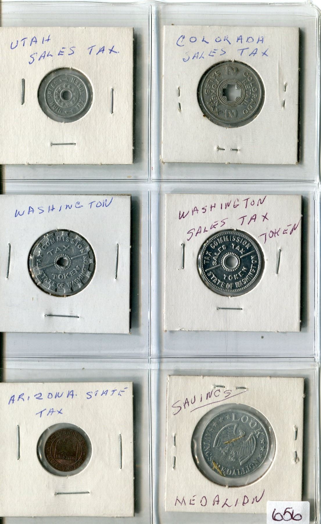 LOT OF 6 USA TAX TOKENS Schmalz Auctions lot-of-6-usa-tax-tokens-schmalz-auctions