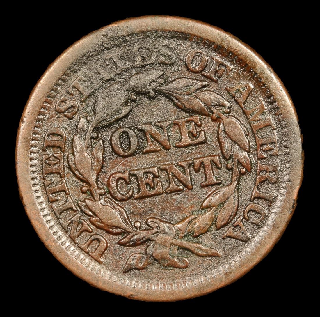 1852 . . Braided Hair Large Cent 1c Grades vf details