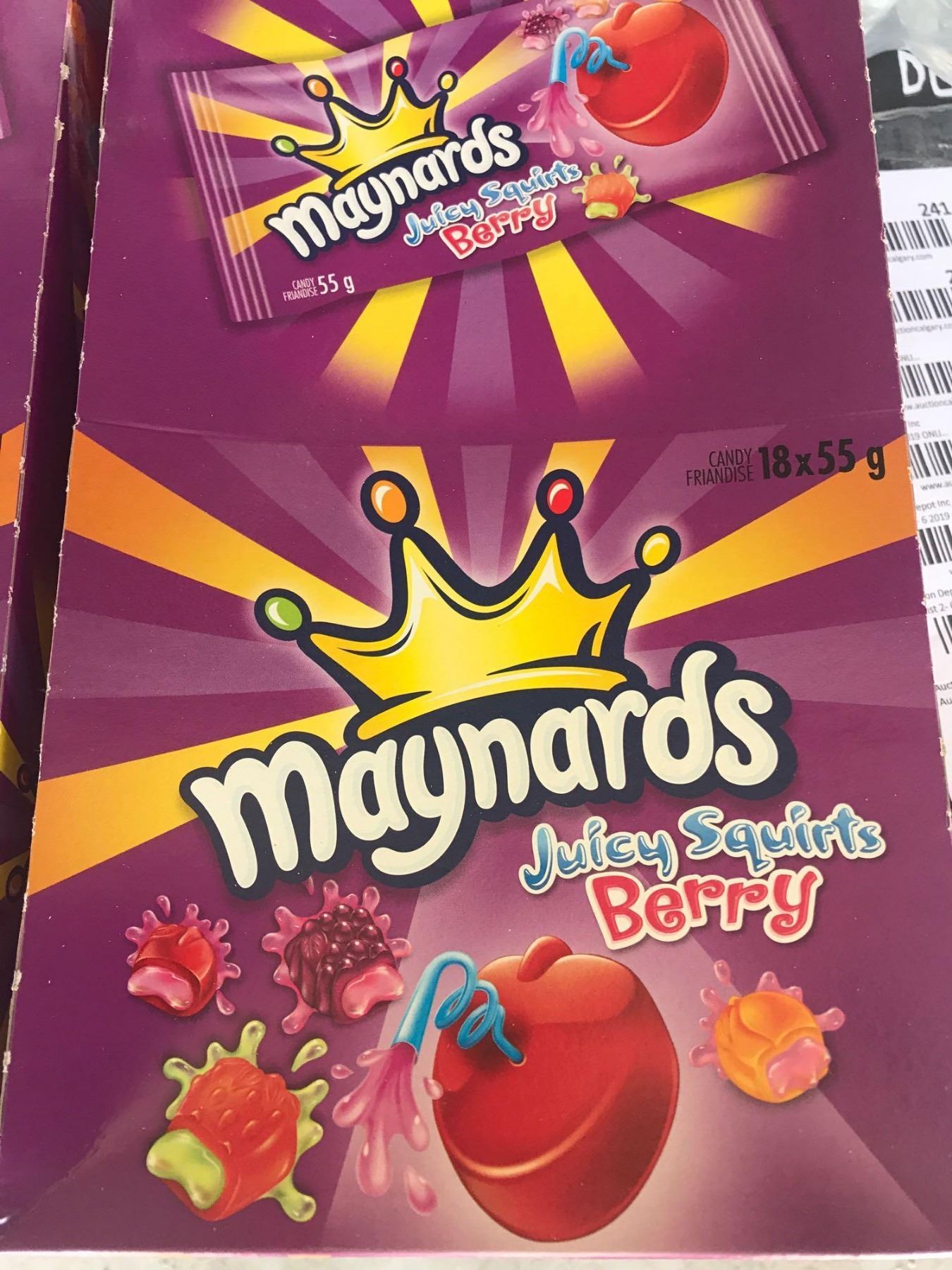 Lot Of Maynards Juicy Squirts Berry Candy 18 X 55g A D Auction Depot Inc