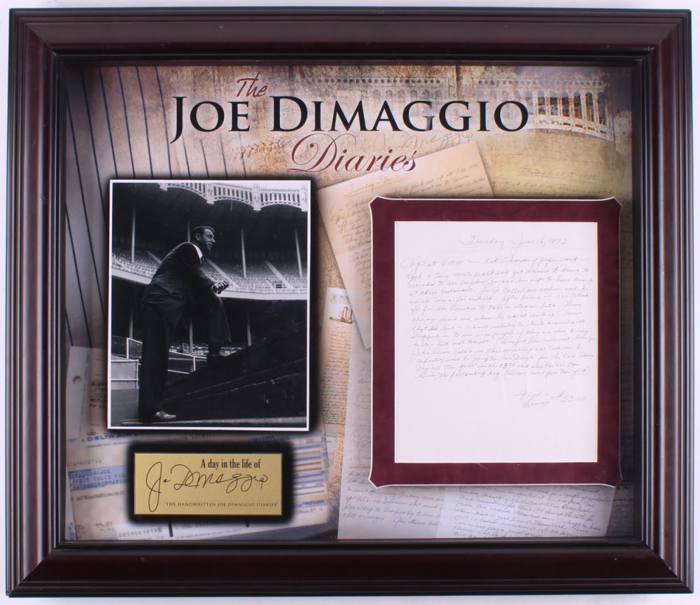 Joe DiMaggio Hand-Written "The Joe DiMaggio Diaries" 24x28 Custom ...