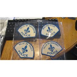 Set of 4 Quebec Police Badges