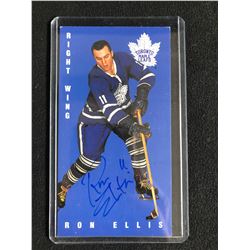 RON ELLIS SIGNED TALL BOY HOCKEY CARD (MAPLE LEAFS)
