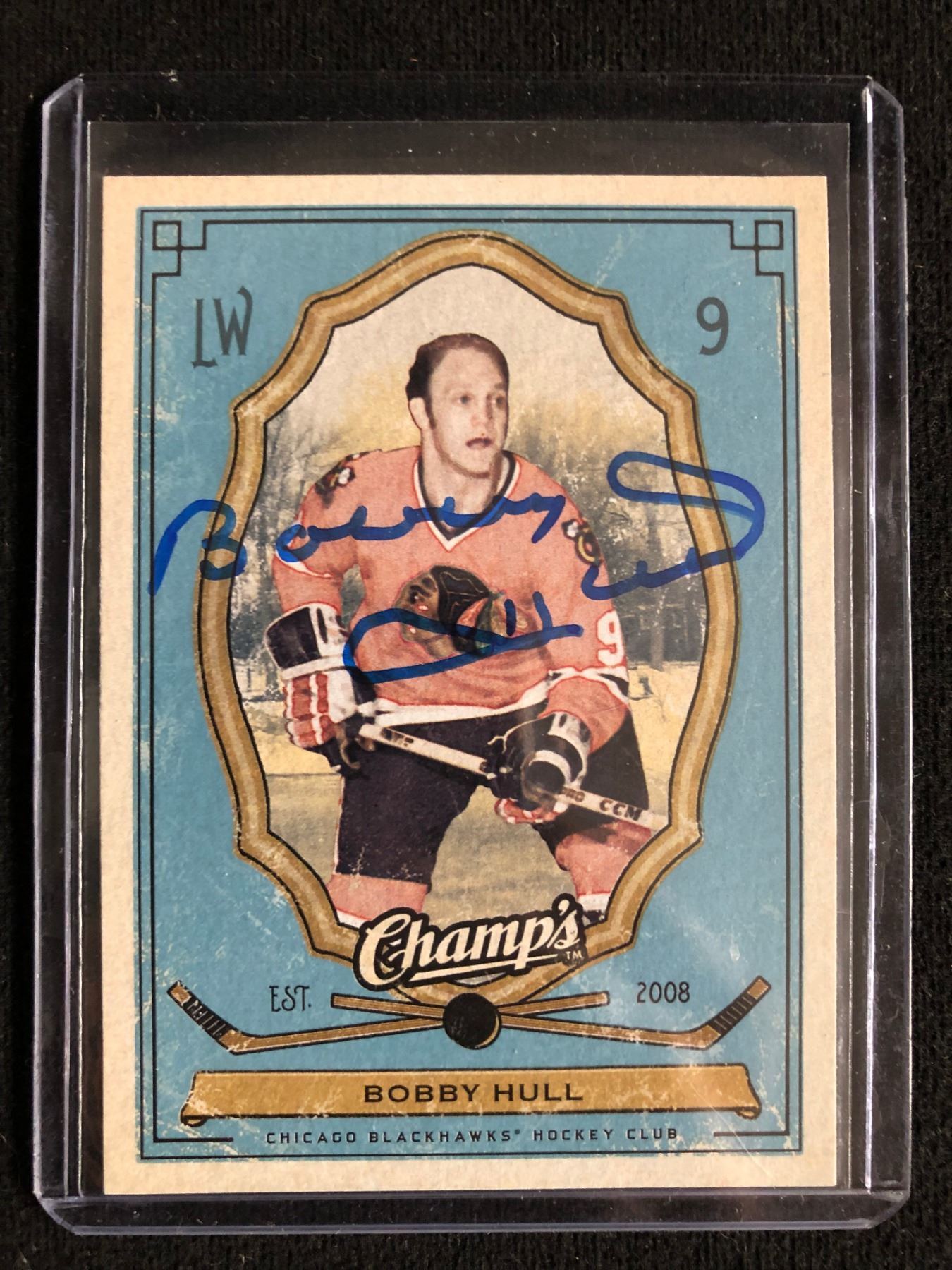 BOBBY HULL SIGNED CHAMPS HOCKEY CARD
