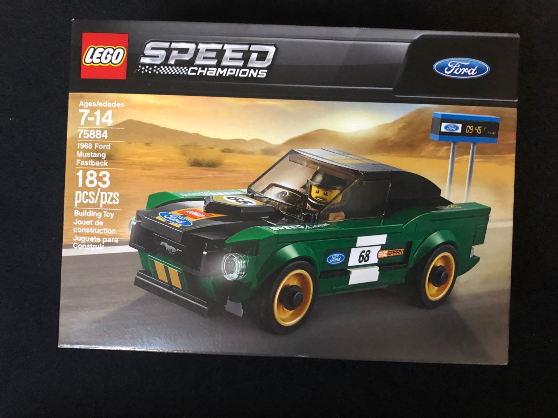 LEGO 1968 Ford Mustang Fastback RACE CAR SPEED CHAMPIONS 75884 183pcs