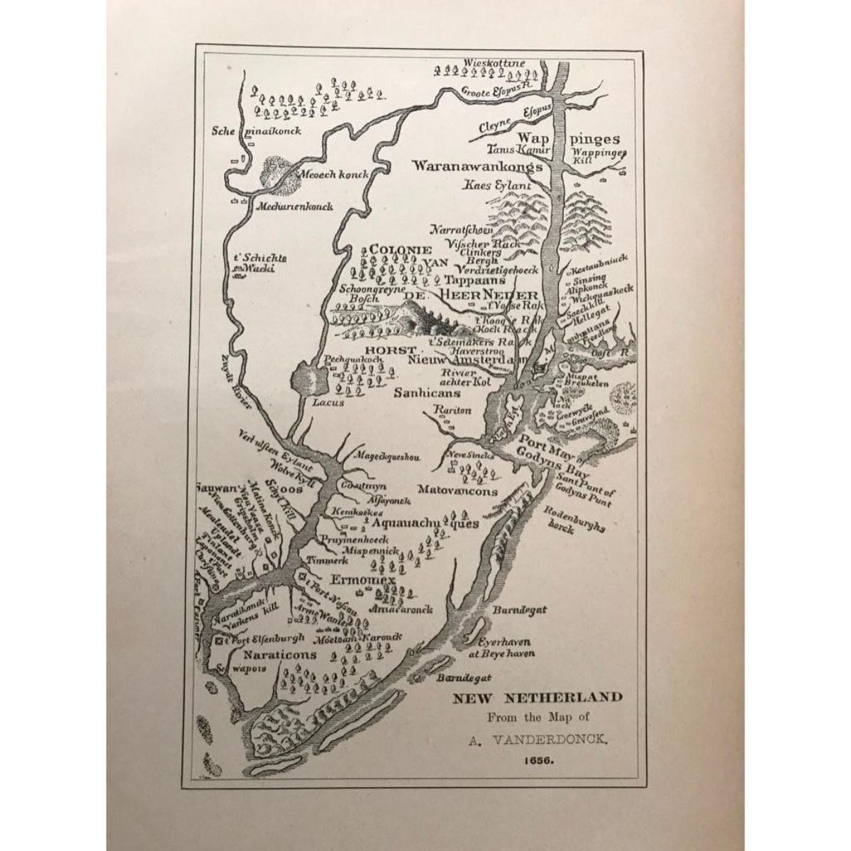 19thc Map of New Netherland, 17thc Dutch Colony